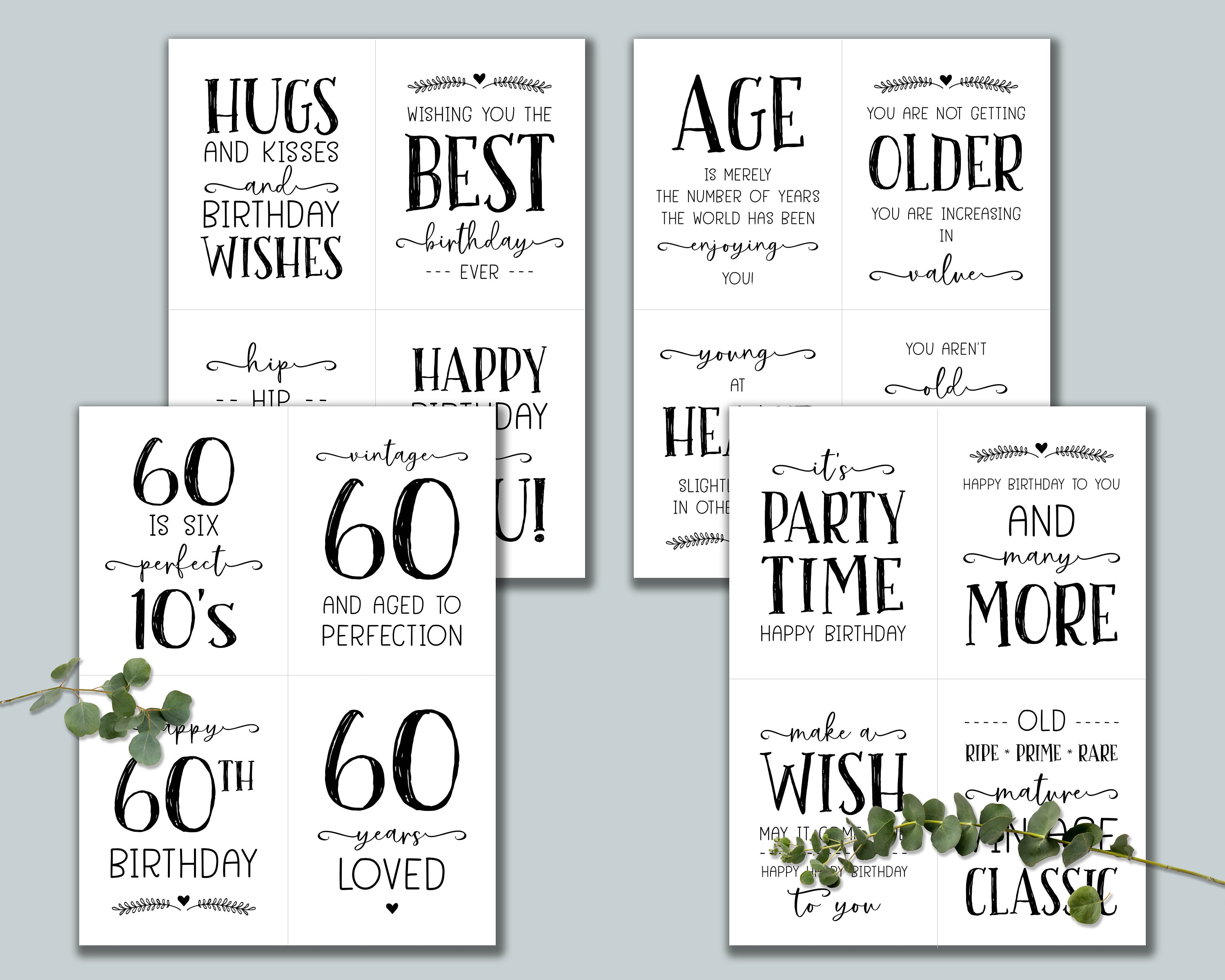 60th Birthday. Sign Bundle. Instant Download Printable. Cheers to 60 ...