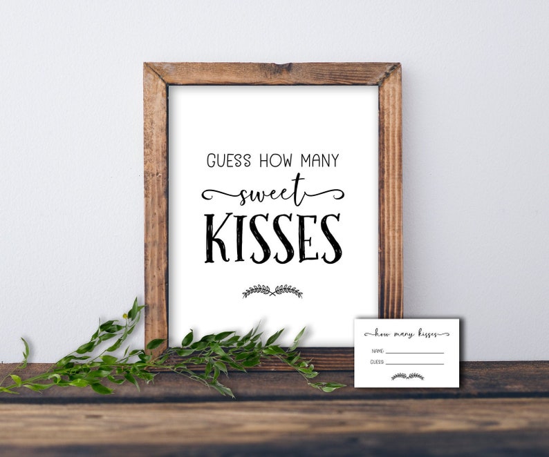 Guess How Many Sweet Kisses Sign. Instant Download Printable. - Etsy