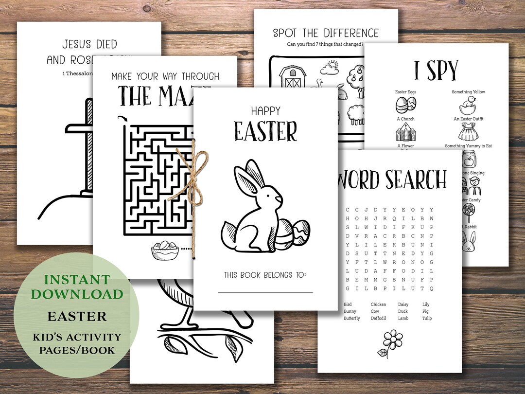 Kid's Easter Activity Book. Coloring Book. Instant Download Printable ...