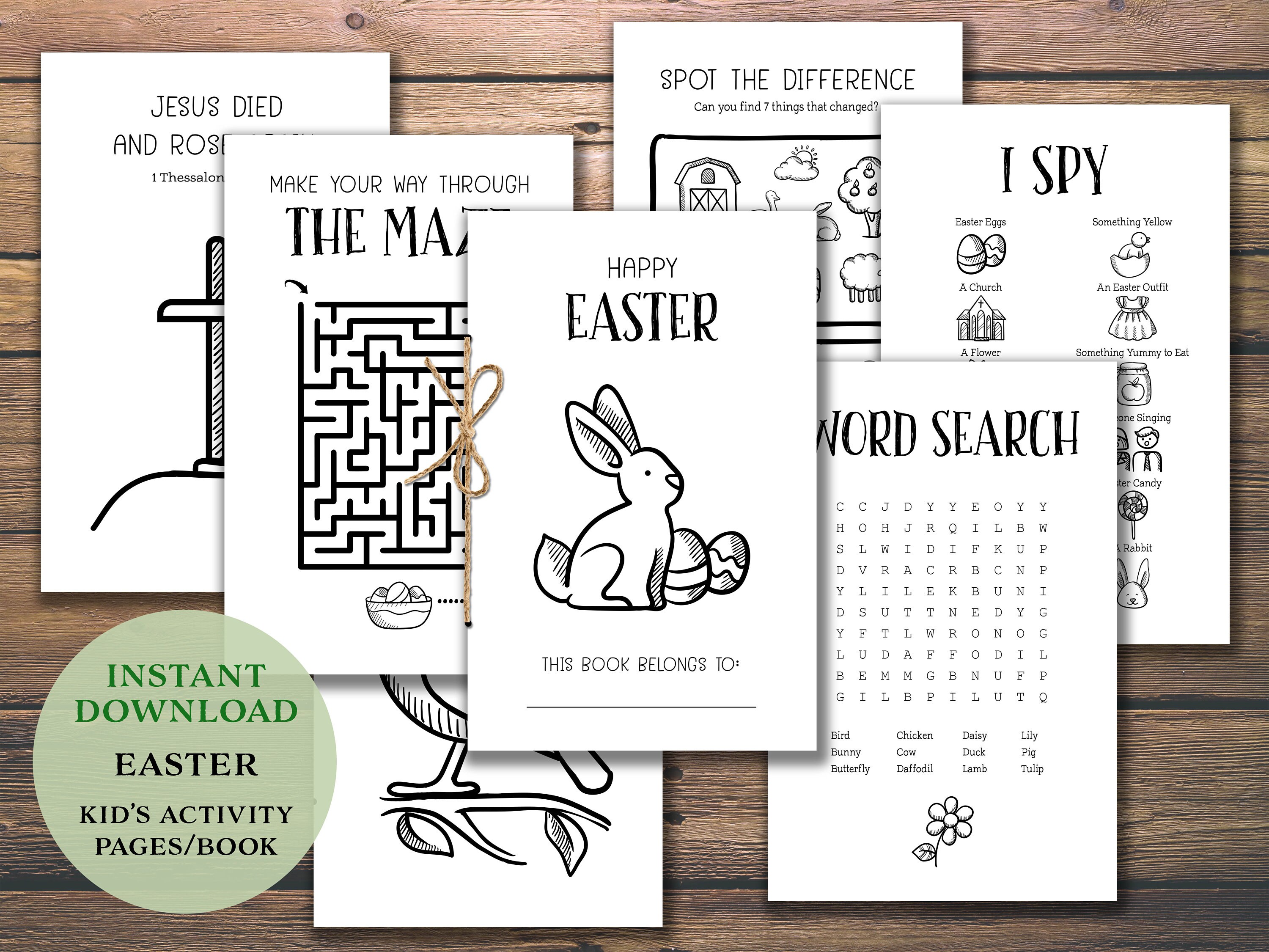 Kid's Easter Activity Book. Coloring Book. Instant Download Printable ...