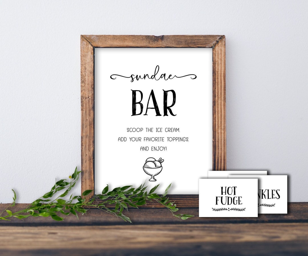 Sundae Bar Sign. Instant Download Printable. Ice Cream Social - Etsy