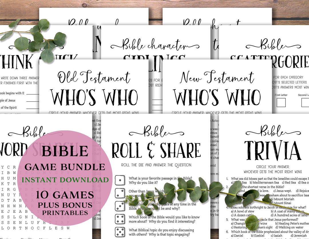 Bible Games Bundle. Instant Download Printable. Holiday Party Pack ...