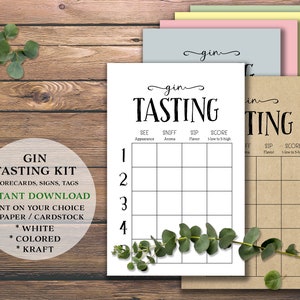 Gin Tasting Party Kit. Instant Download Printable. Score Card, Placemat ...
