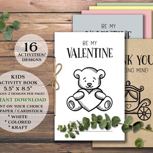 Kids Valentine Activity Book. Coloring Book. Instant Download Printable ...