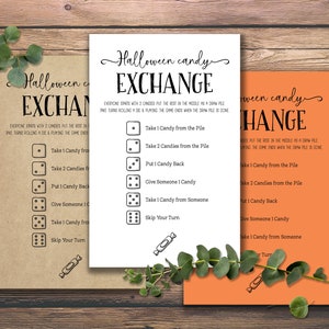 Halloween Candy Exchange. Candy Dice Game. Instant Download Printable ...