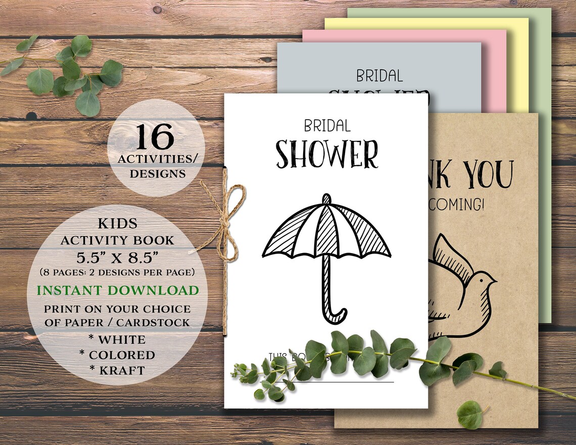 Bridal Shower Kid's Activity Book. Coloring Book. Instant Download ...