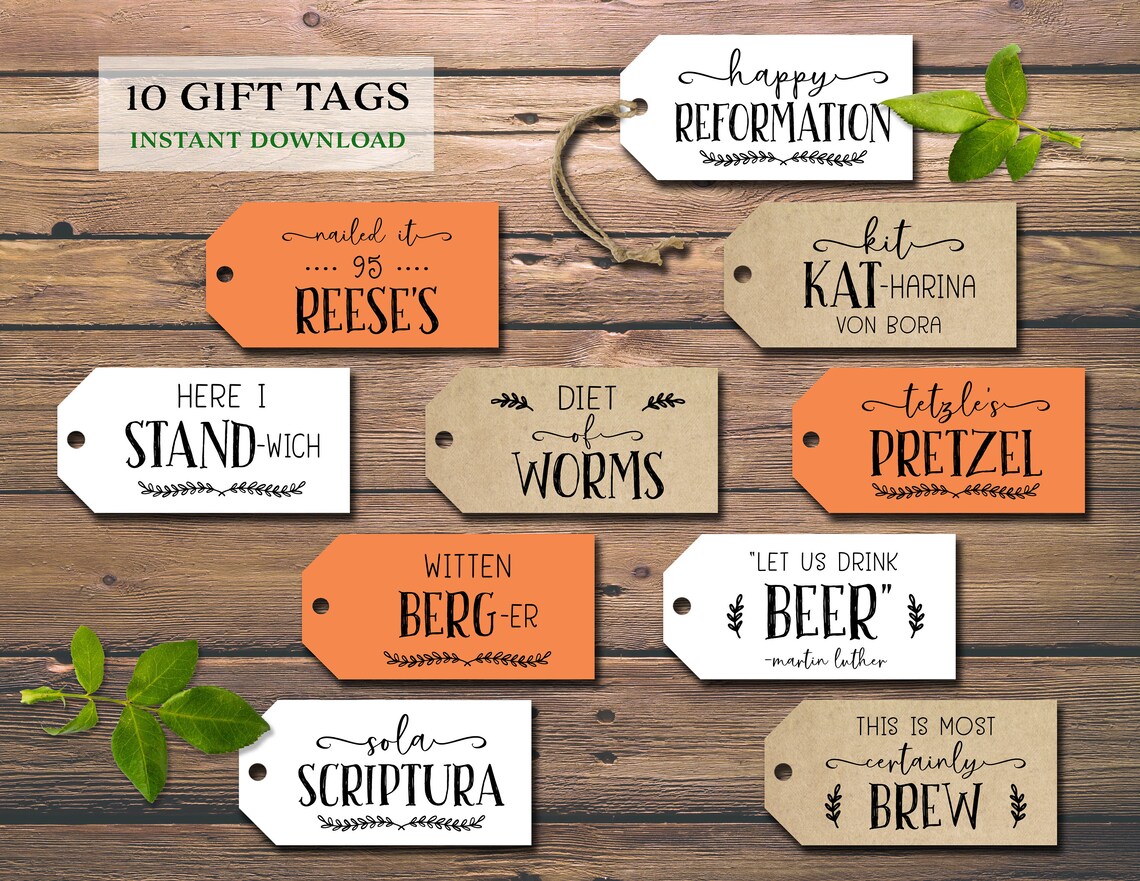 Reformation Gift Tags. Instant Download Printable. Kids Party - Etsy