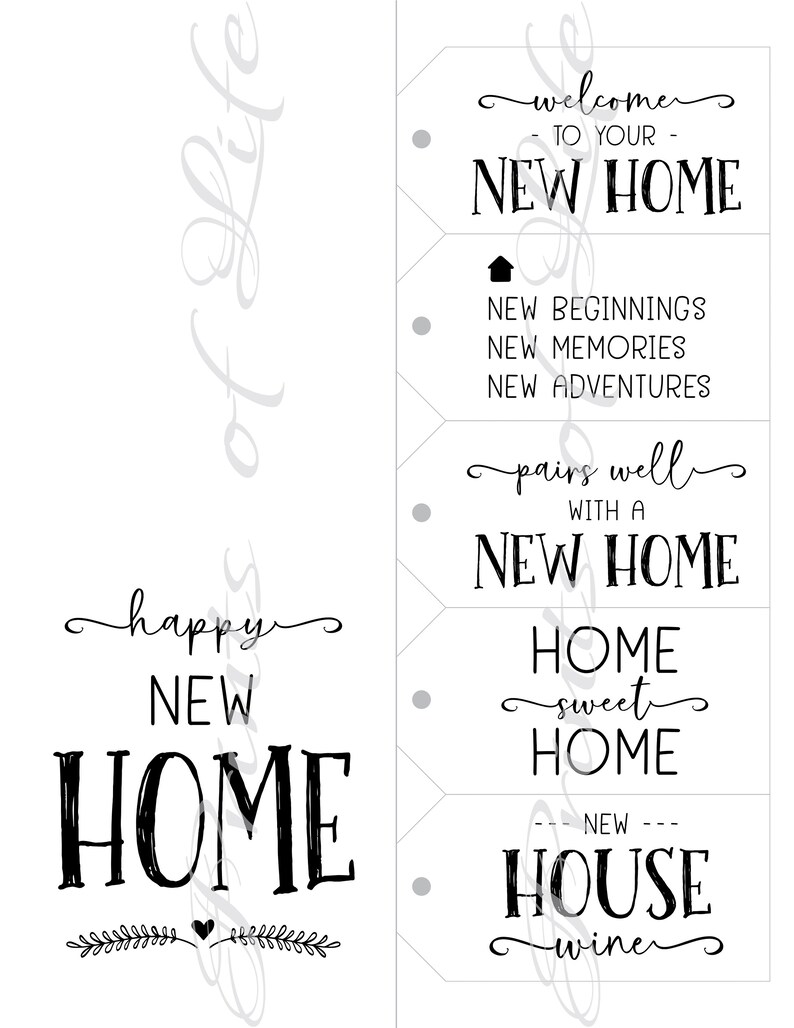 Happy New Home Tags & Card. Housewarming Gift Basket Idea. - Etsy