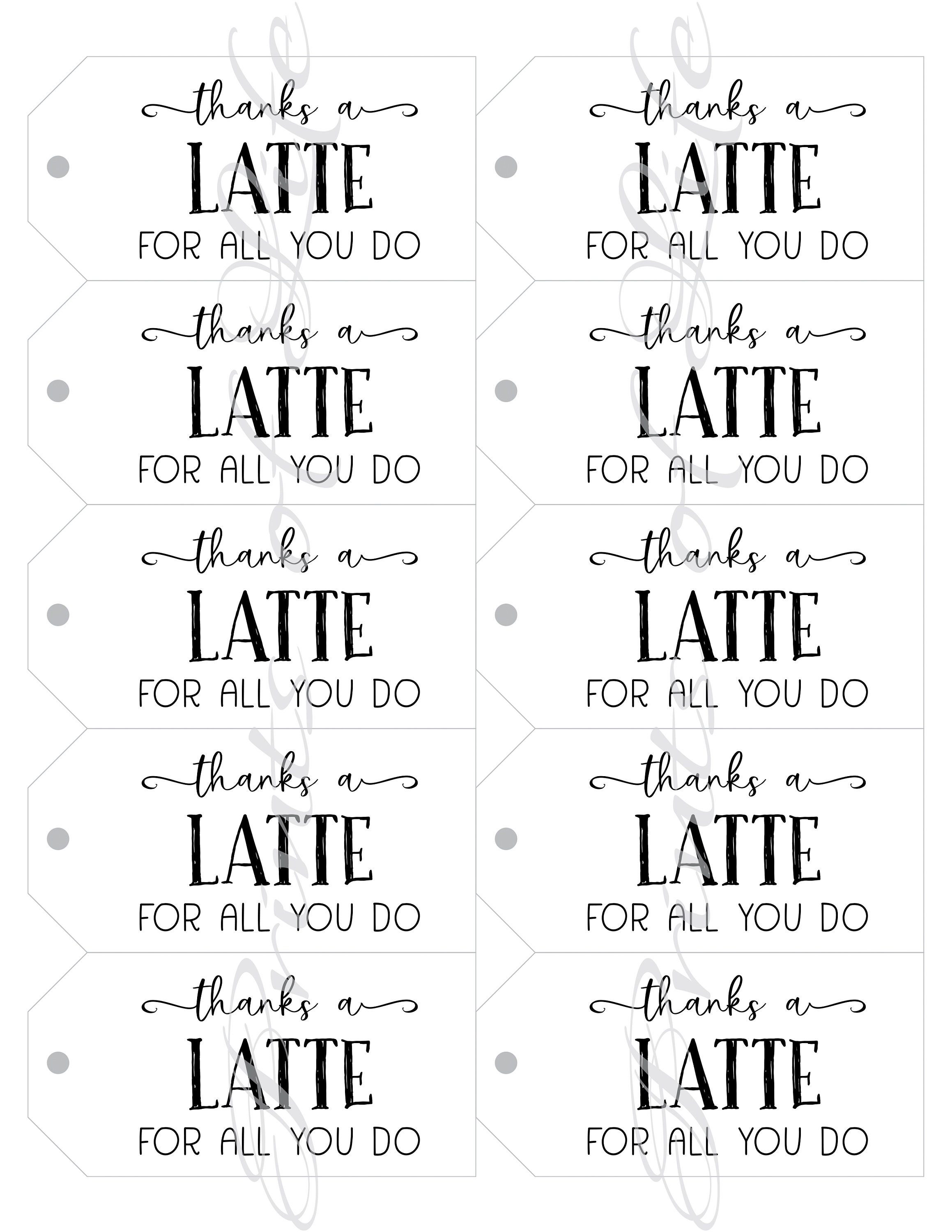 Coffee Gift Tags. Instant Download Printable. Rustic Labels. Thanks a ...