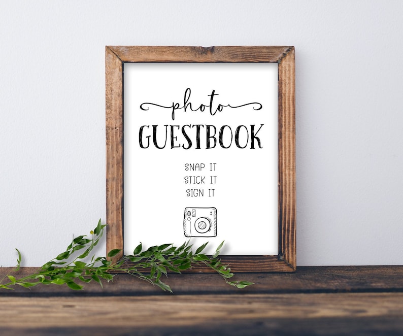 Photo Guestbook Sign. Snap It Stick It Sign It. Instant Download ...