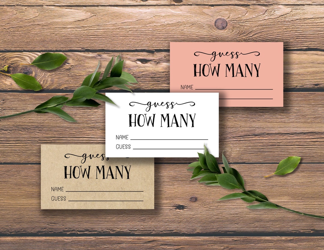 Guess How Many. Instant Download Printable. Raffle Ticket Sign Kit ...