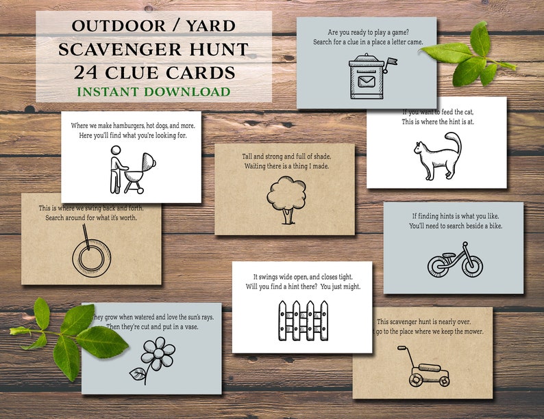 Scavenger Hunt. Outdoor. Backyard Activity. Lawn Games. - Etsy