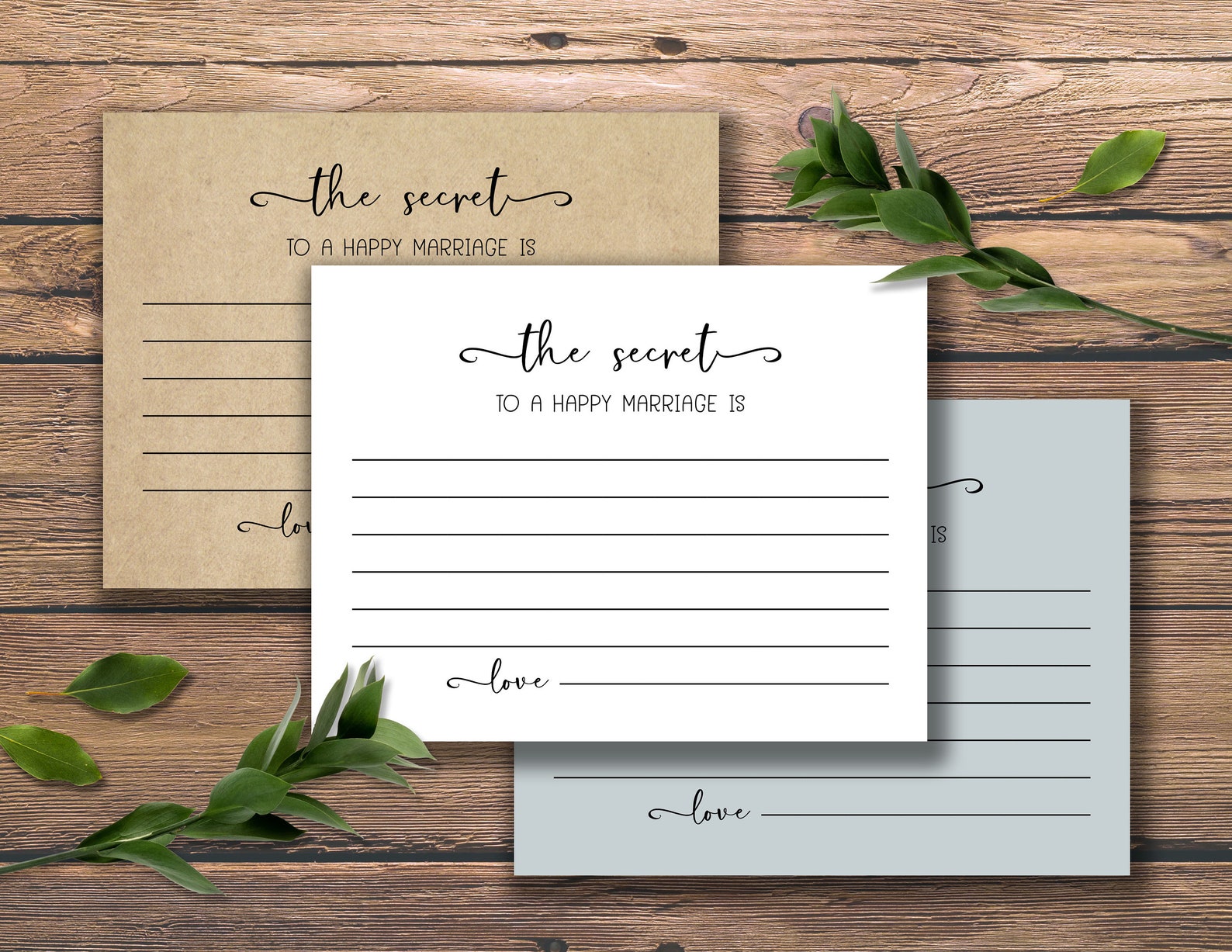 The Secret to a Happy Marriage Is. Wedding Reception Cards. Instant ...