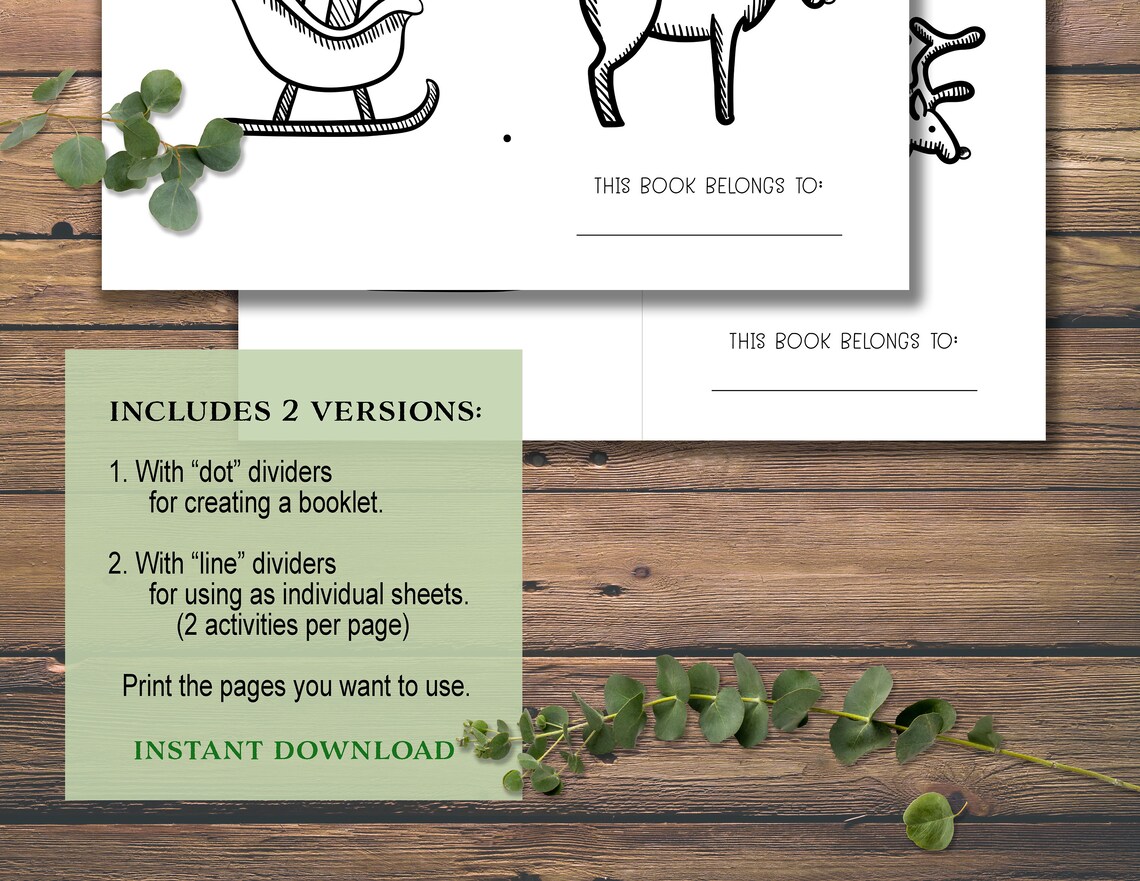 Kid's Christmas Activity Book. Coloring Book. Instant - Etsy