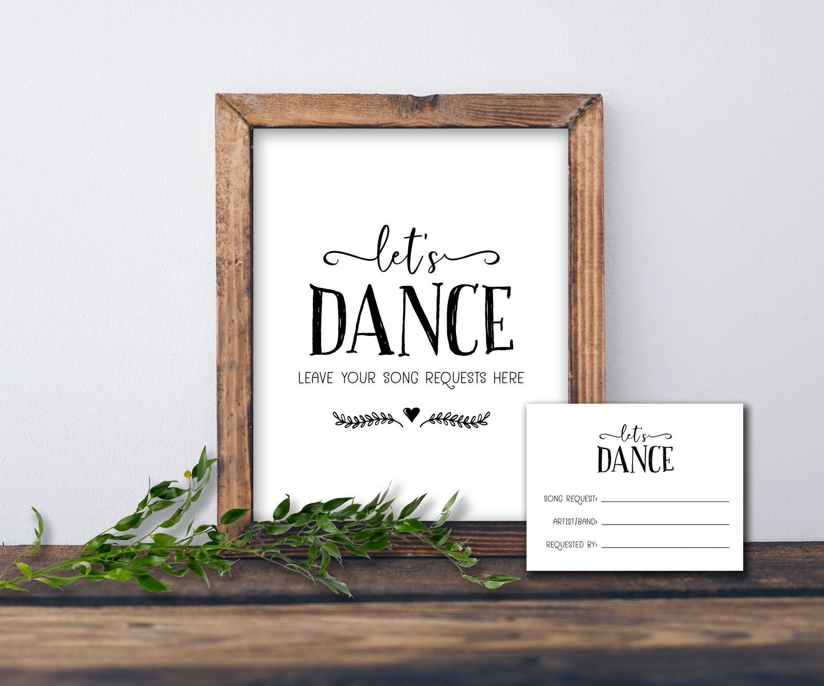 Let's Dance. Wedding Reception Cards. Song request sign. | Etsy