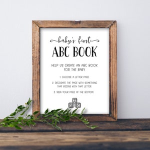 Baby's First ABC Book. Instant Download Printable. Baby Shower Game ...