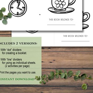 Kid's Tea Party Activity Book. Instant Download Printable. Children's ...