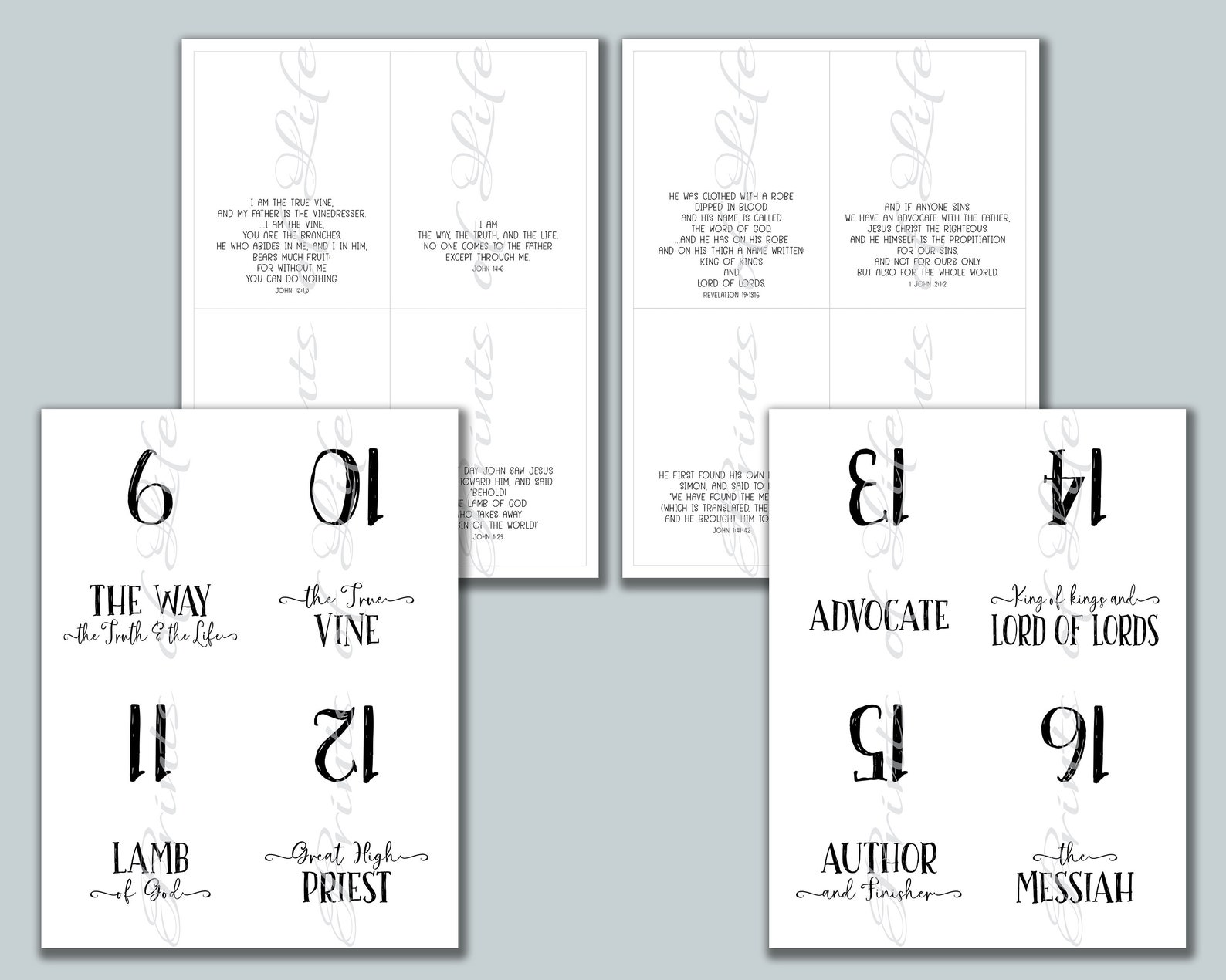 Names of Jesus Scripture Cards. Instant Download Printable. - Etsy