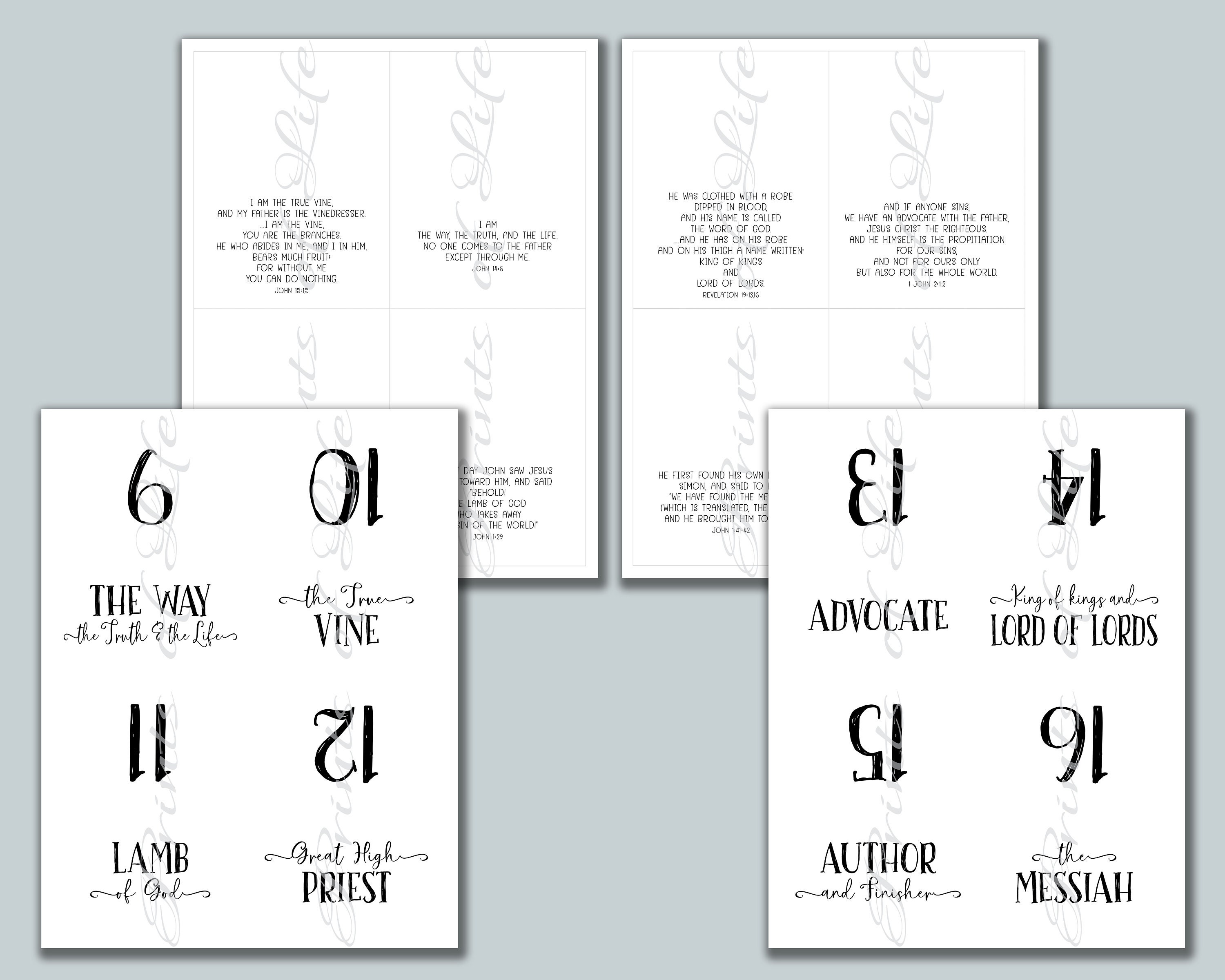 Names of Jesus Scripture Cards. Instant Download Printable. - Etsy Canada