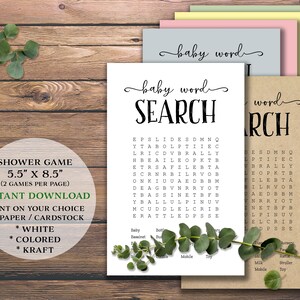 Baby Word Search. Baby Shower Game. Instant Download Printable. for Mom ...