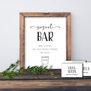 Yogurt Bar Sign. Instant Download Printable. Breakfast Table Decor ...