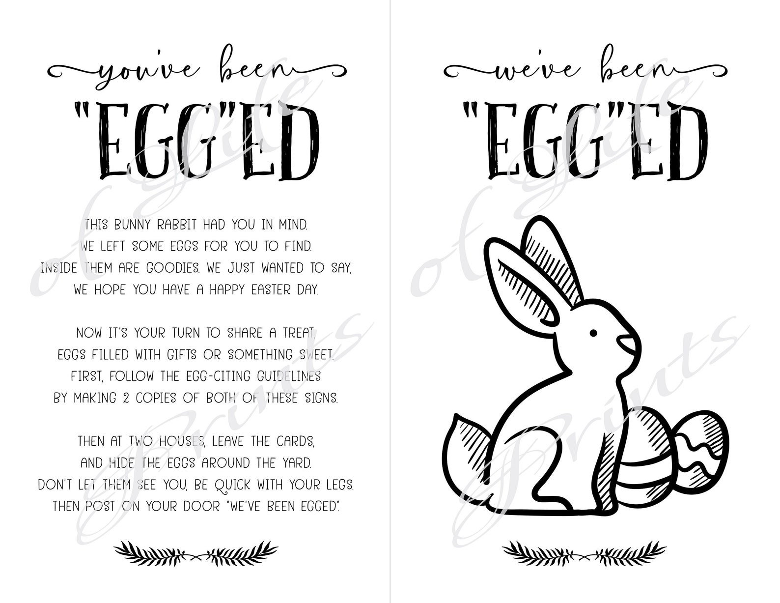 You've Been Egged. Instant Download Printable. Easter Game. We've Been ...