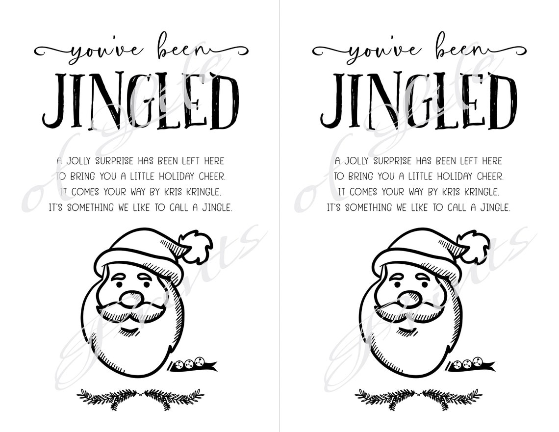 You've Been Jingled. Instant Download Printable. Christmas | Etsy