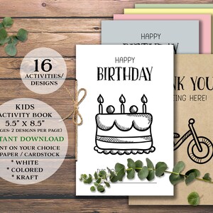 Kid's Birthday Party Activity Book. Coloring Book. Instant Download ...