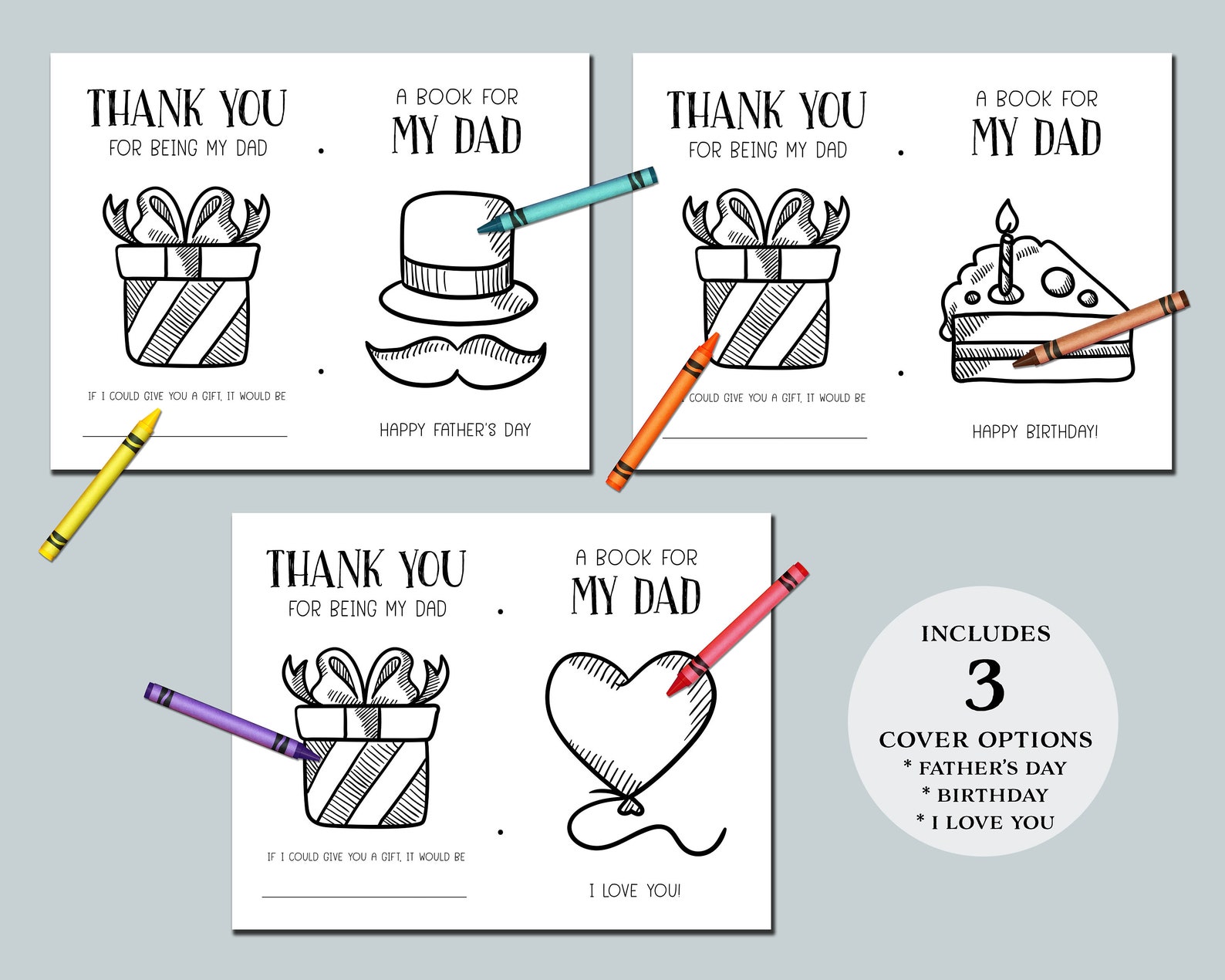 A Book for My Dad. Instant Download Printable. Father's - Etsy