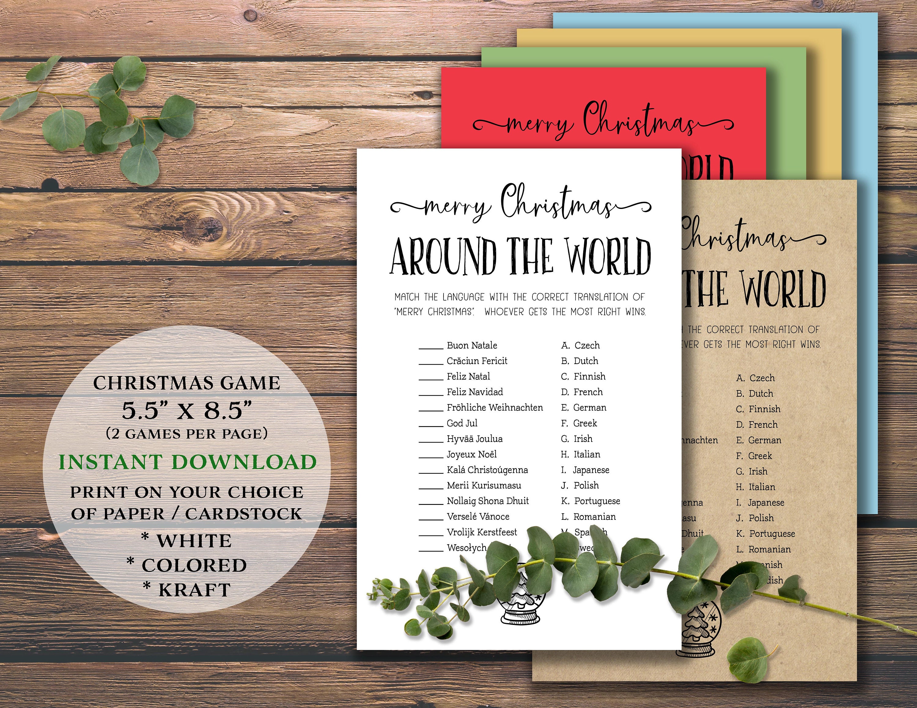 Merry Christmas Around the World. Instant Download Printable. - Etsy