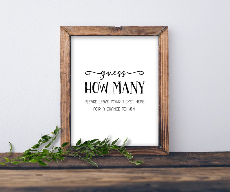 Guess How Many. Instant Download Printable. Raffle Ticket Sign - Etsy