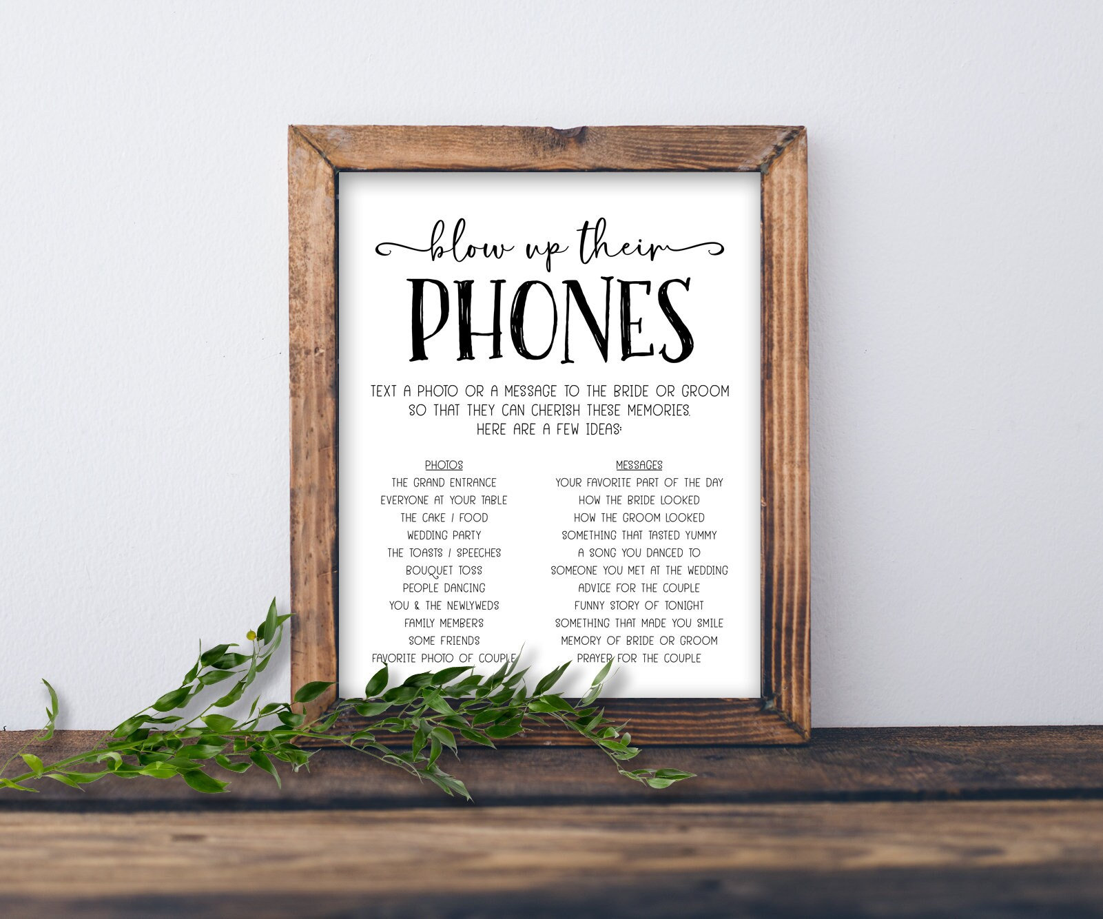 Blow up Their Phones. Wedding Reception Sign. Instant Download - Etsy ...