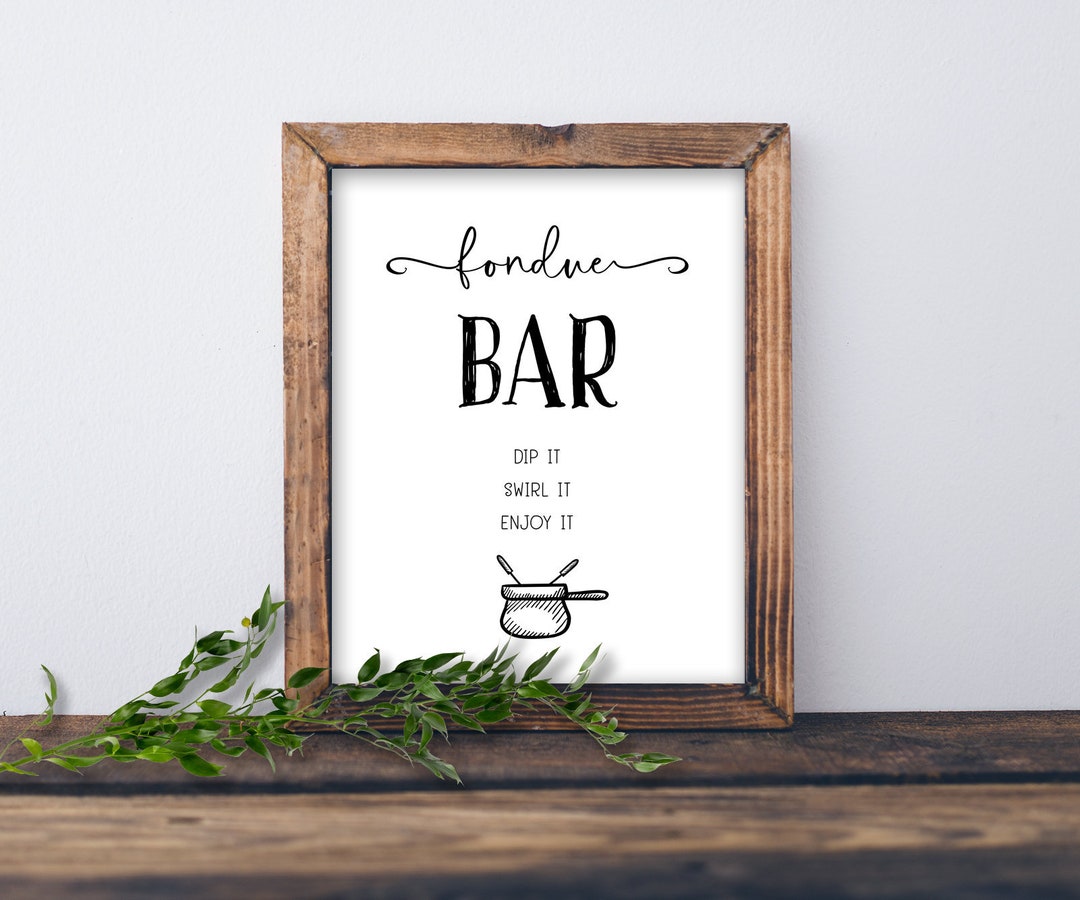 Fondue Bar Sign. Instant Download Printable. Fondue Party Decoration ...