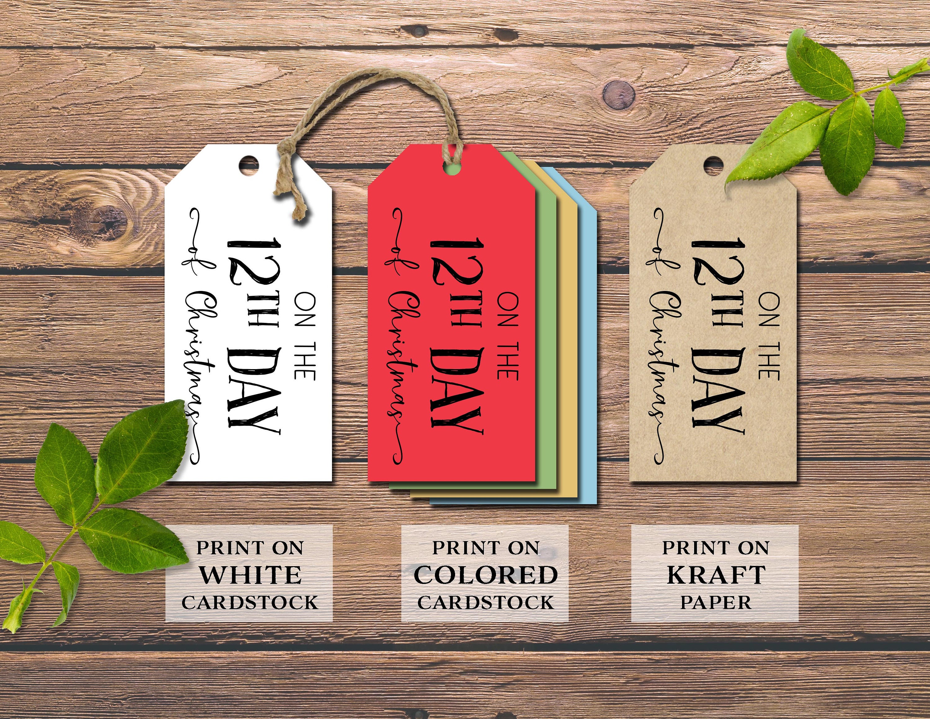 12 Days of Christmas Gift Tags & Card. Instant Download - Etsy