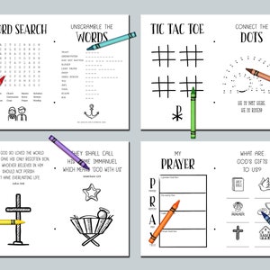 Christian Kid's Activity Book. Instant Download Printable. Bible Verse ...