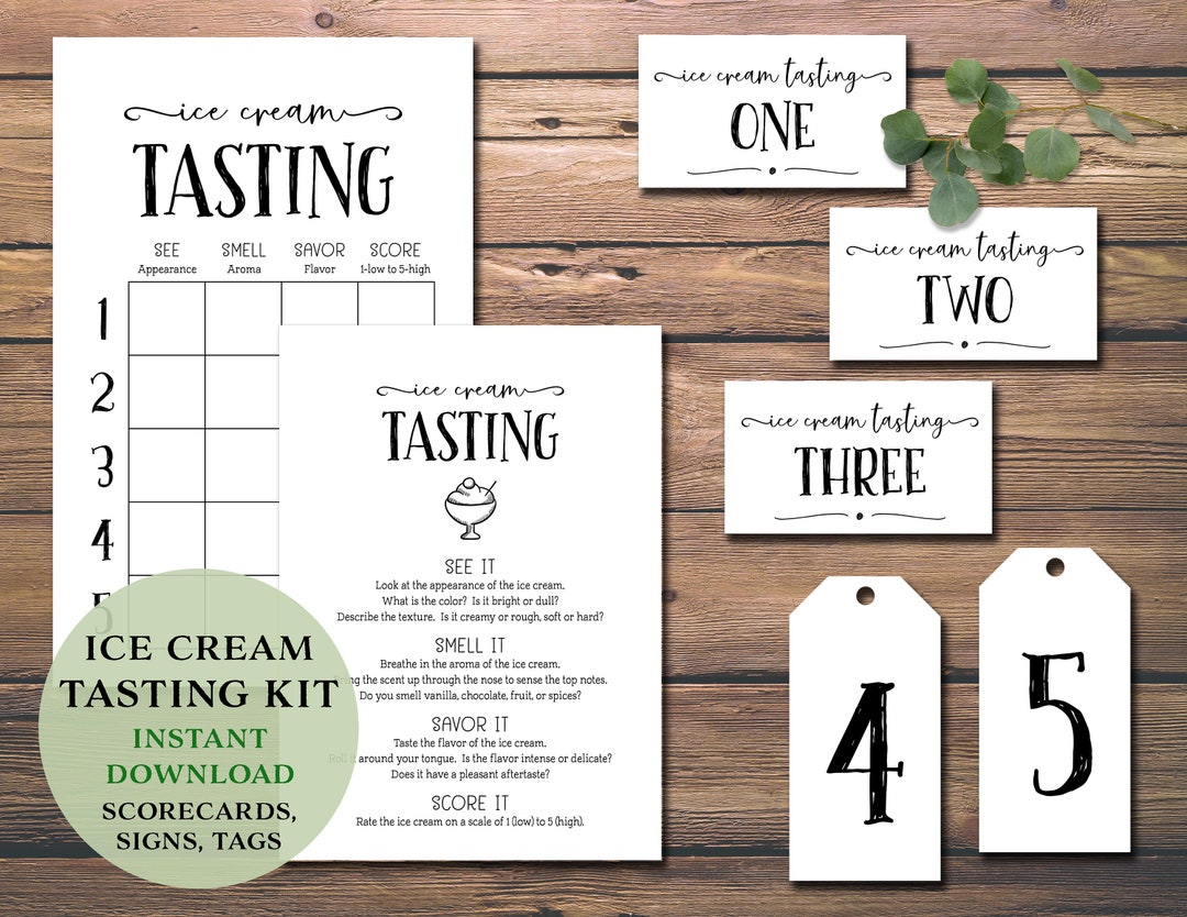 Ice Cream Tasting Party Kit. Instant Download Printable. Score Card ...