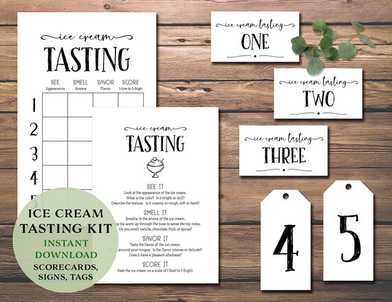 Ice Cream Tasting Party Kit. Instant Download Printable. Score - Etsy