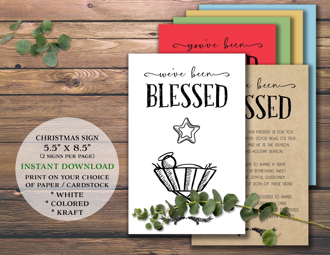 You've Been Blessed. Instant Download Printable. Christmas - Etsy