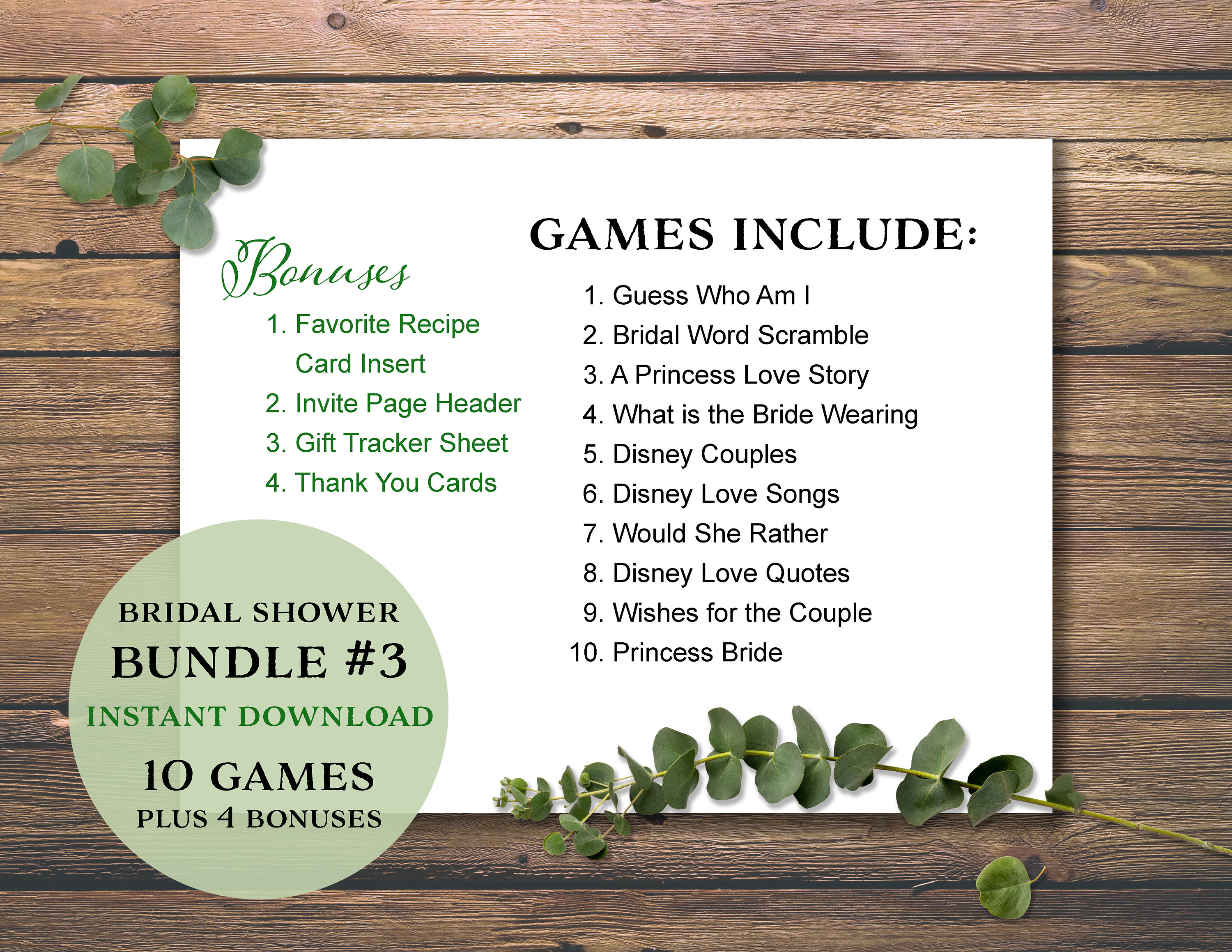 Bridal Shower Game Bundle 3. Instant Download Printable. Bridal Games ...