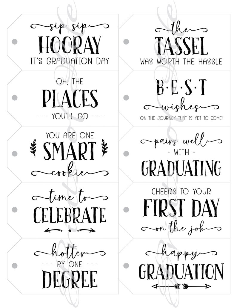 Graduation Card & Gift Tags. Instant download printable. | Etsy