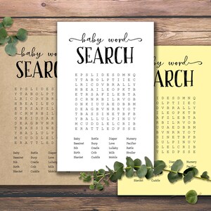 Baby Word Search. Baby Shower Game. Instant Download Printable. for Mom ...