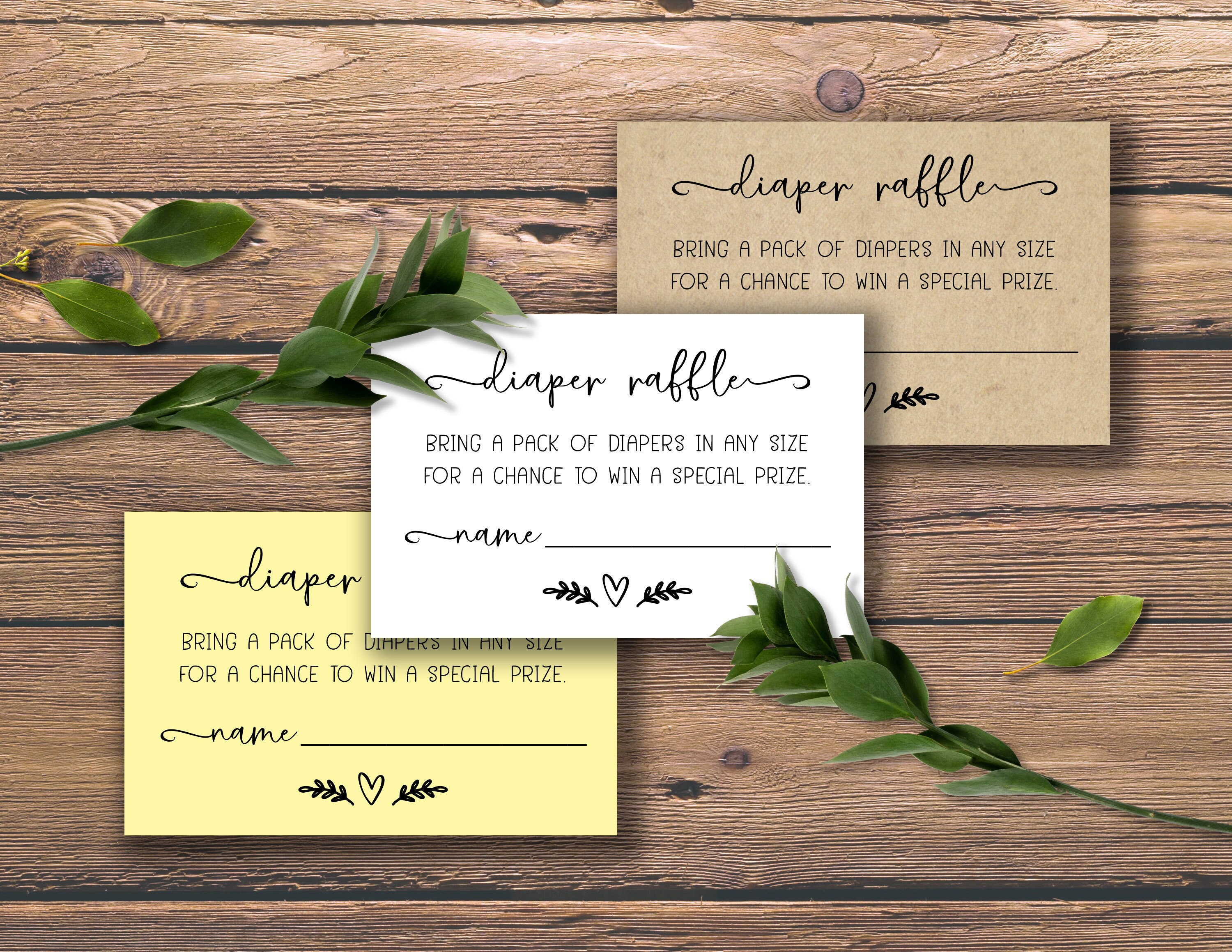 Diaper Raffle. Instant Download Printable. New Baby Invite - Etsy