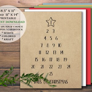 Christmas Tree Countdown. Instant Download Printable. Christmas Game ...