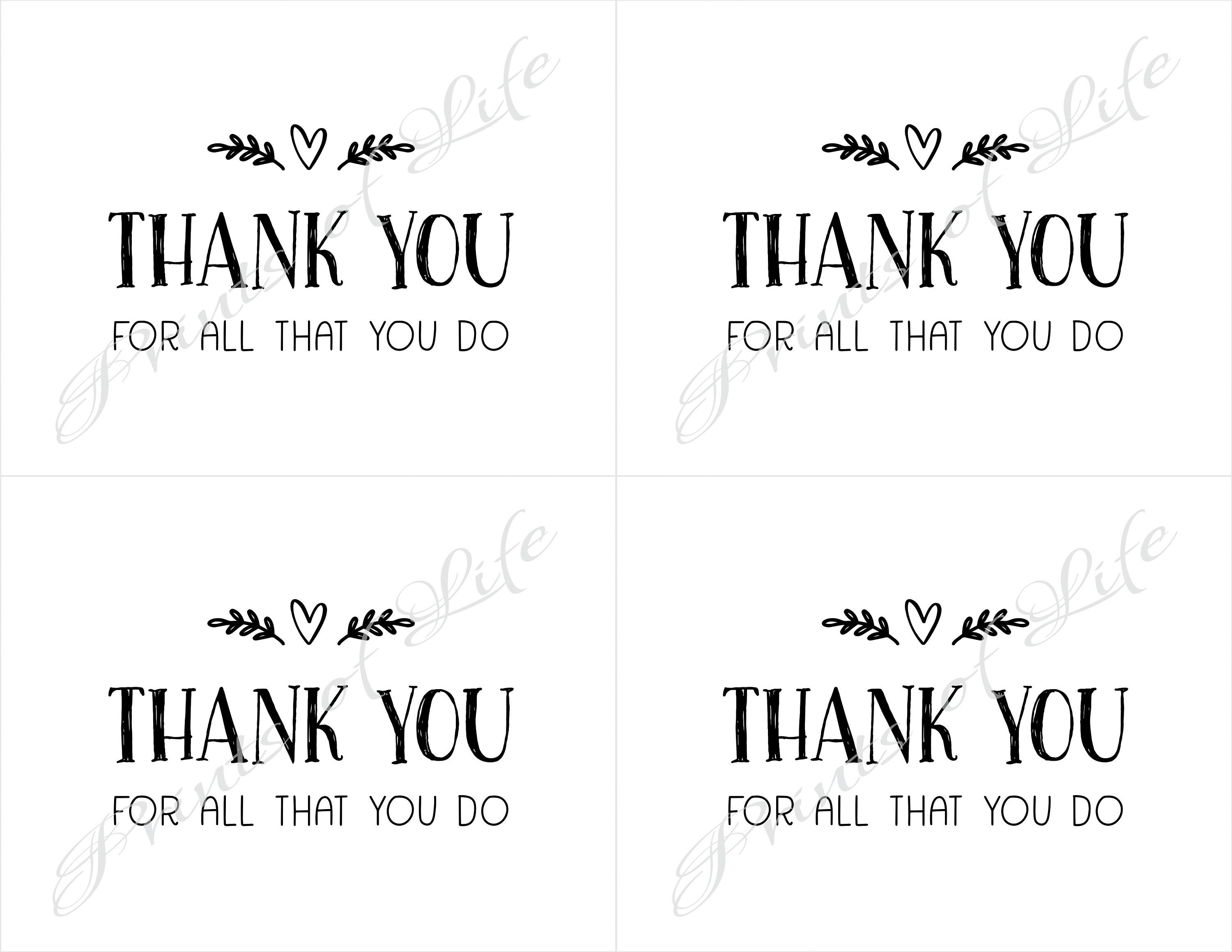 Thank You for Service Cards. Appreciation Package Gift Tags. - Etsy