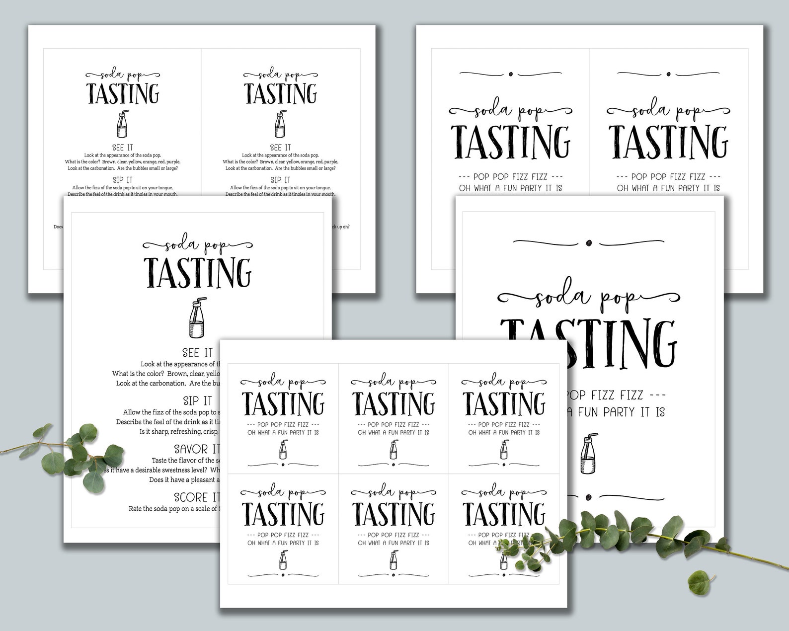 Soda Pop Tasting Party Kit. Instant Download Printable. Score Card ...