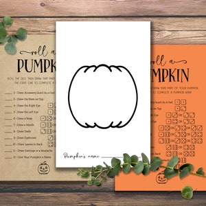 Roll a Pumpkin Dice Game. Instant Download Printable. Halloween ...
