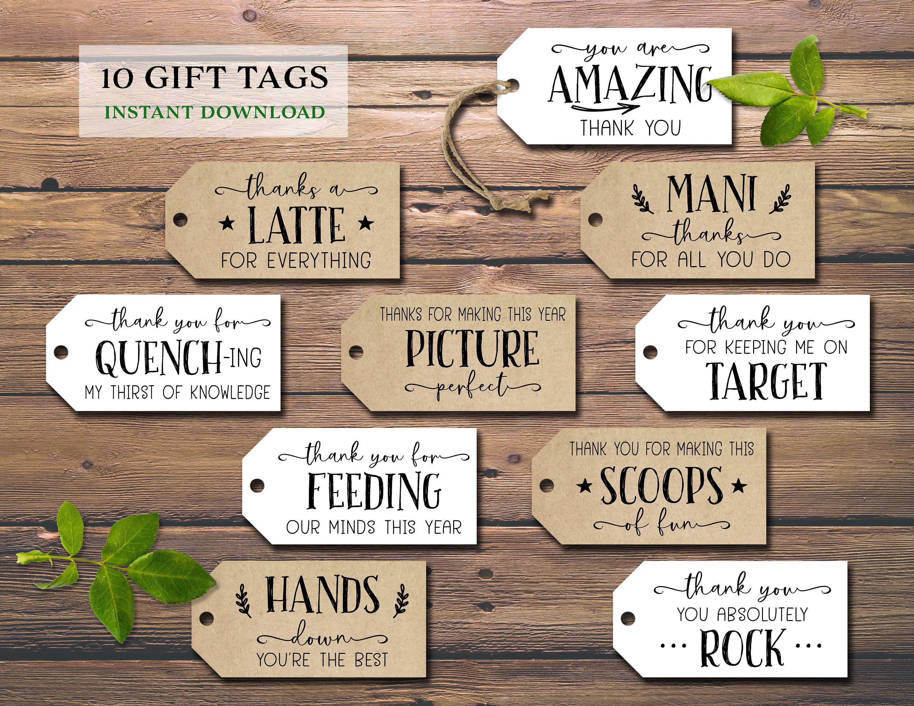 Gift Tags to Attach to Gift Cards. Instant Download Printable. - Etsy