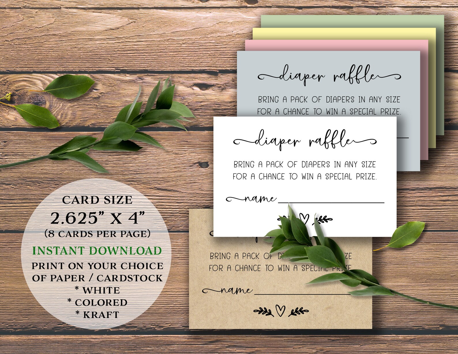 Diaper Raffle. Instant Download Printable. New Baby Invite - Etsy