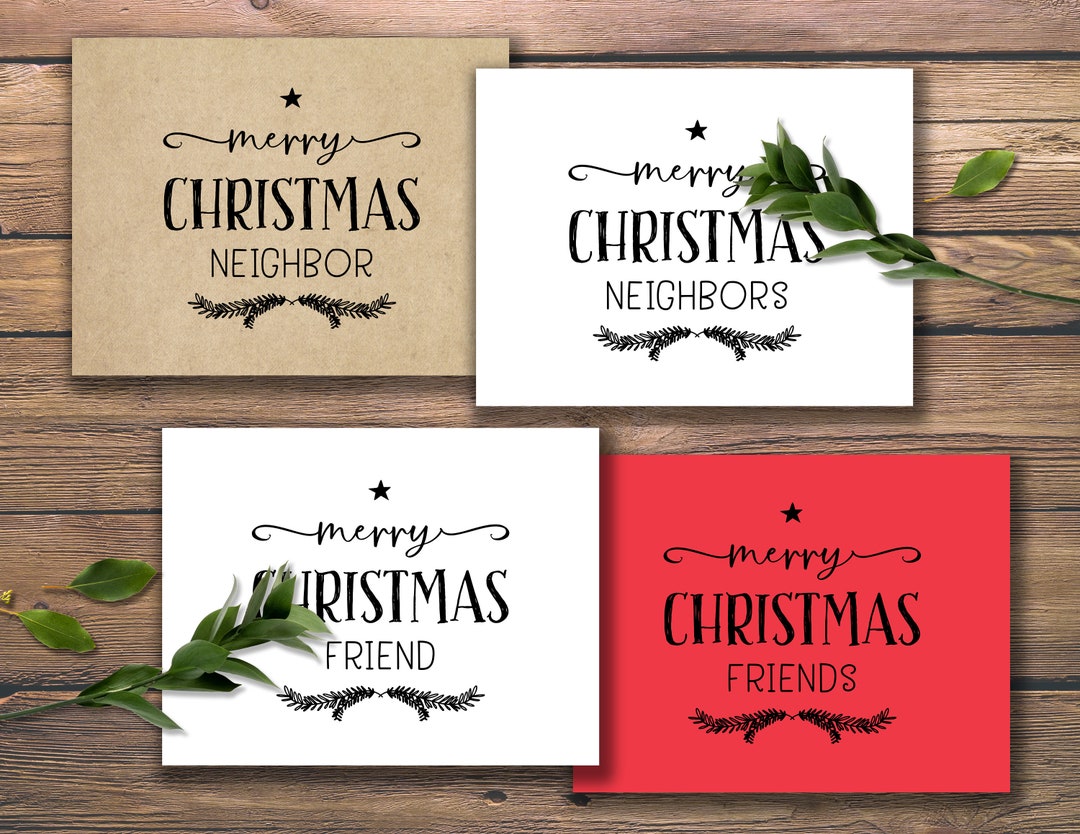 Merry Christmas Neighbor Cards. Merry Christmas Friend. Instant ...