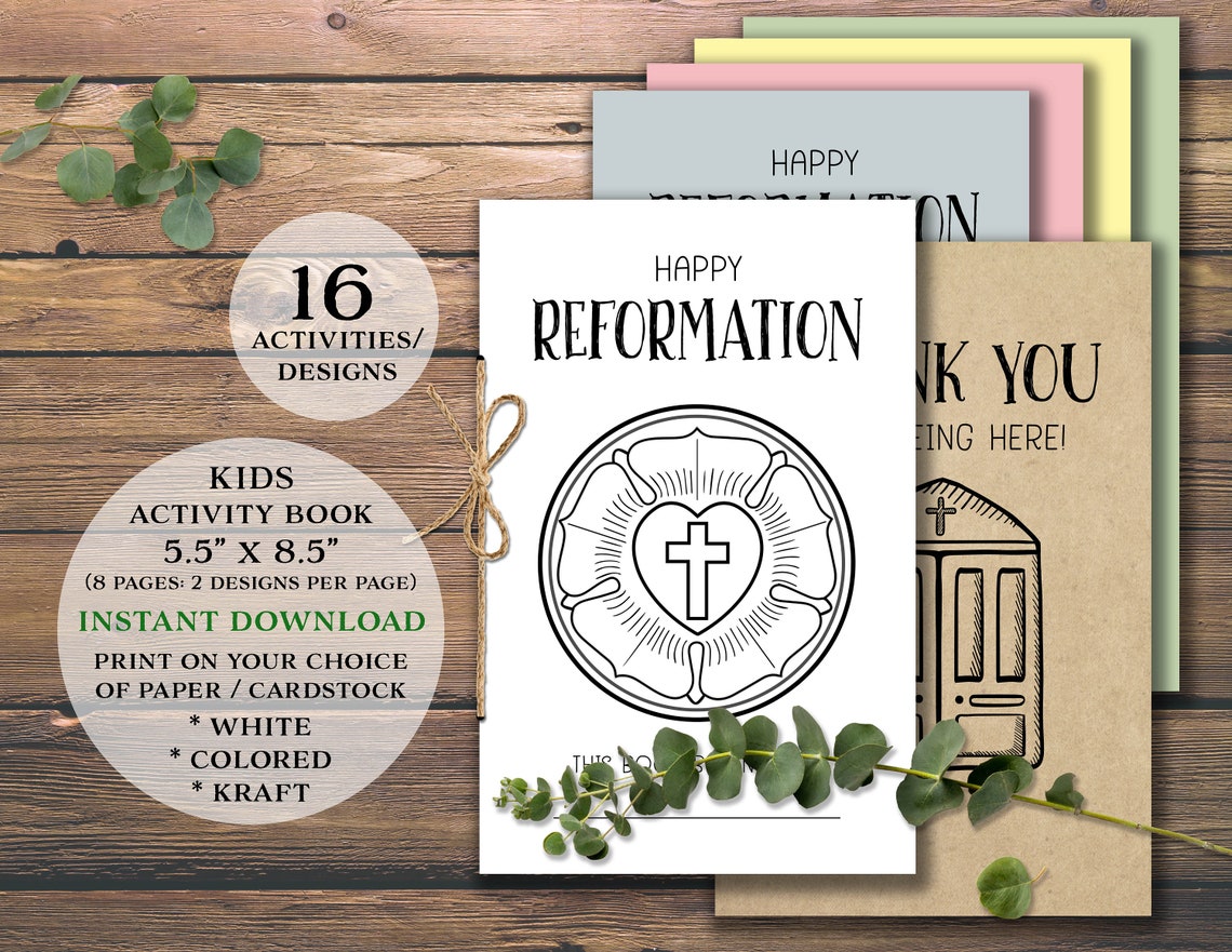 Kid's Reformation Activity Book. Instant Download Printable. Children's ...